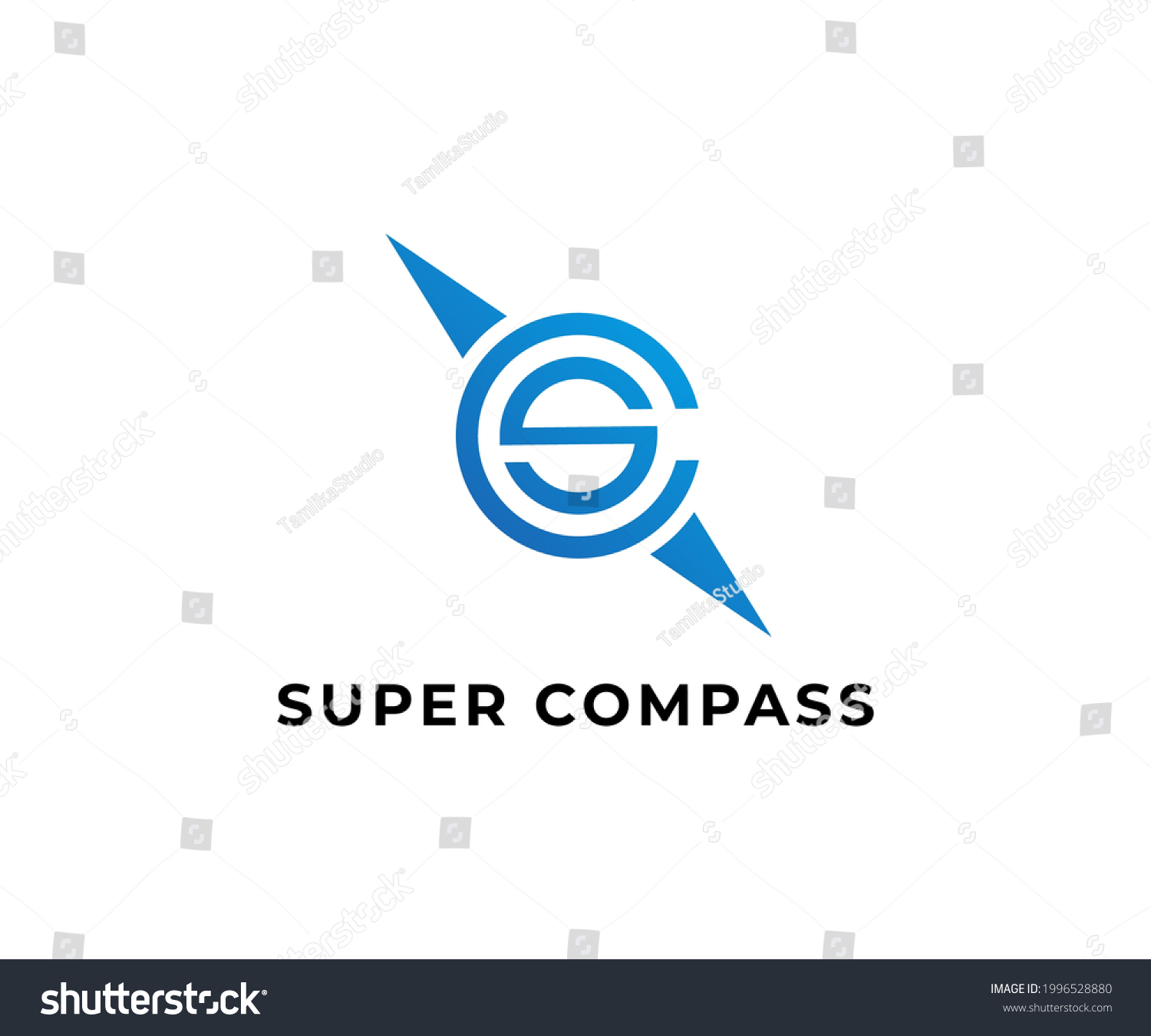 Super Compass Monogram Letter C S Stock Vector (Royalty Free ...