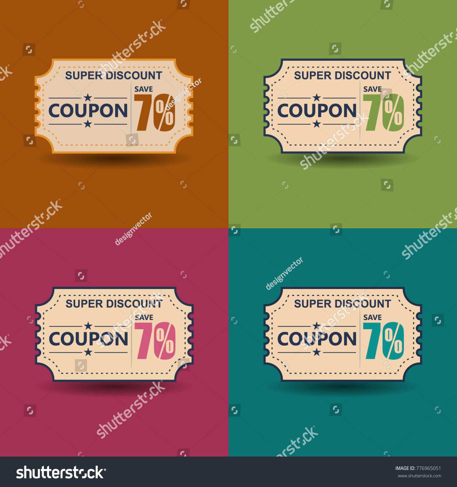 Super Discount Coupon Vector Template Stock Vector (Royalty Free ...