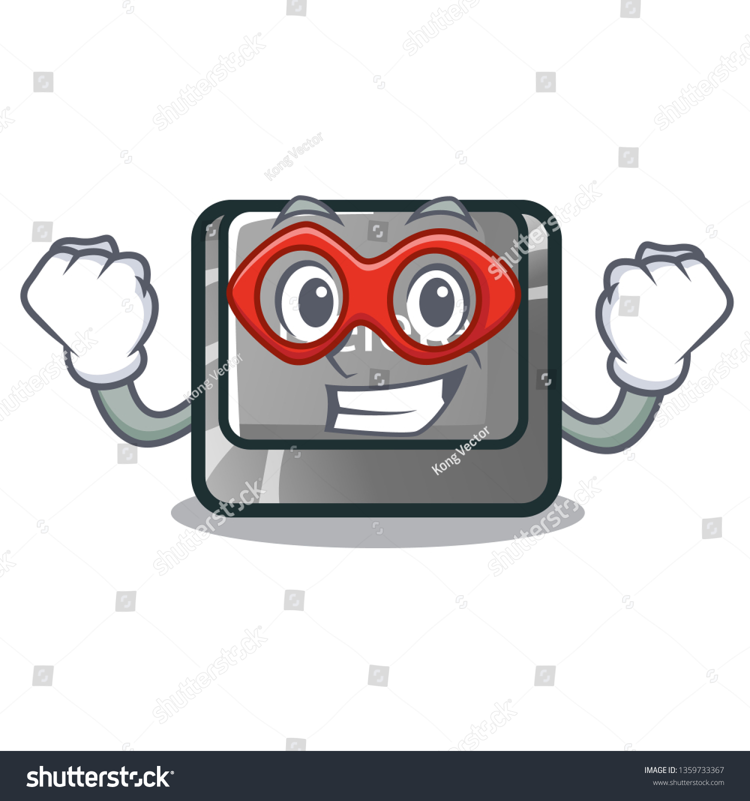 Super Hero Cartoon Delete Button Located Stock Vector (Royalty Free ...