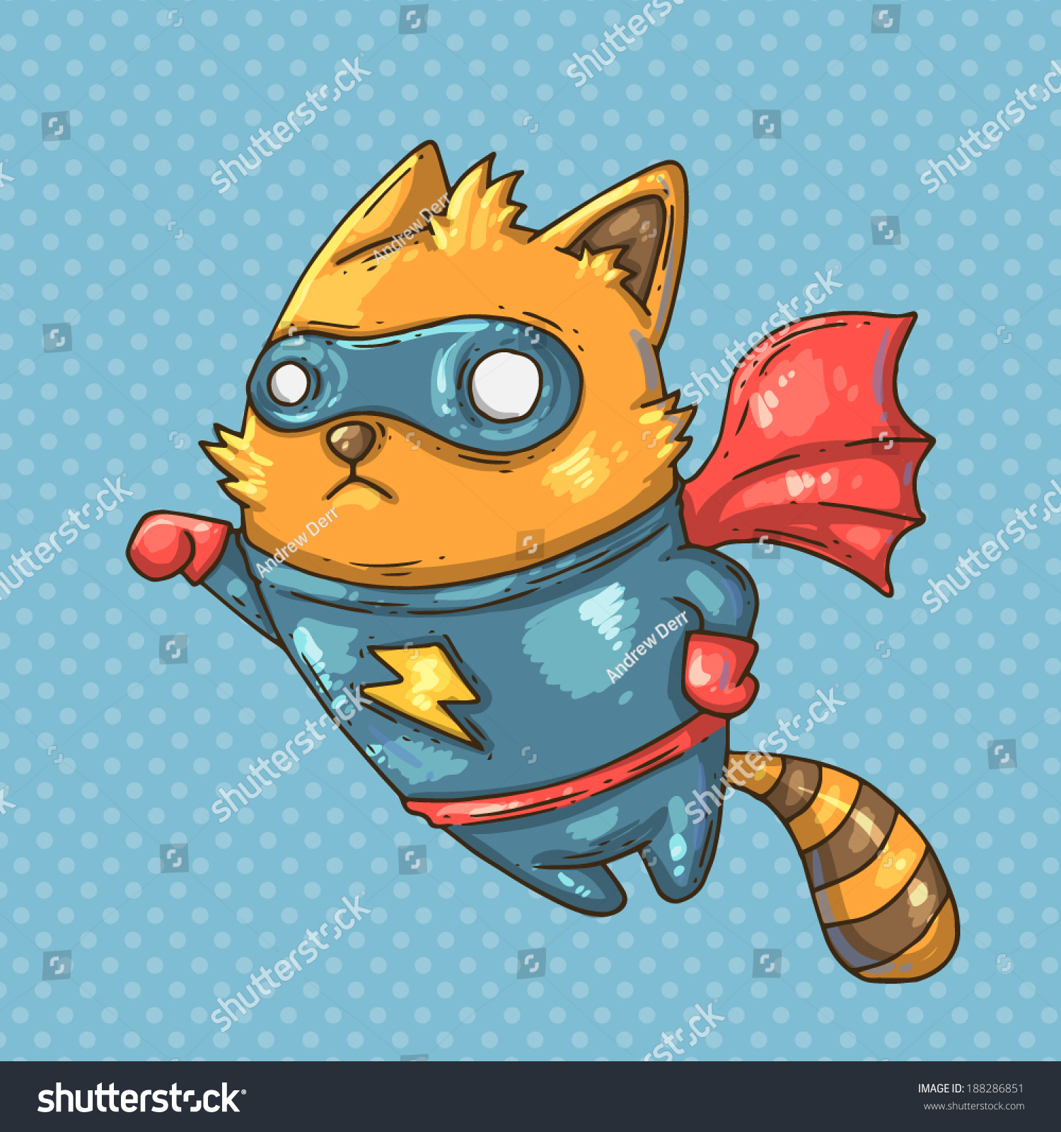Super Hero Cat Stock Vector Illustration 188286851 : Shutterstock