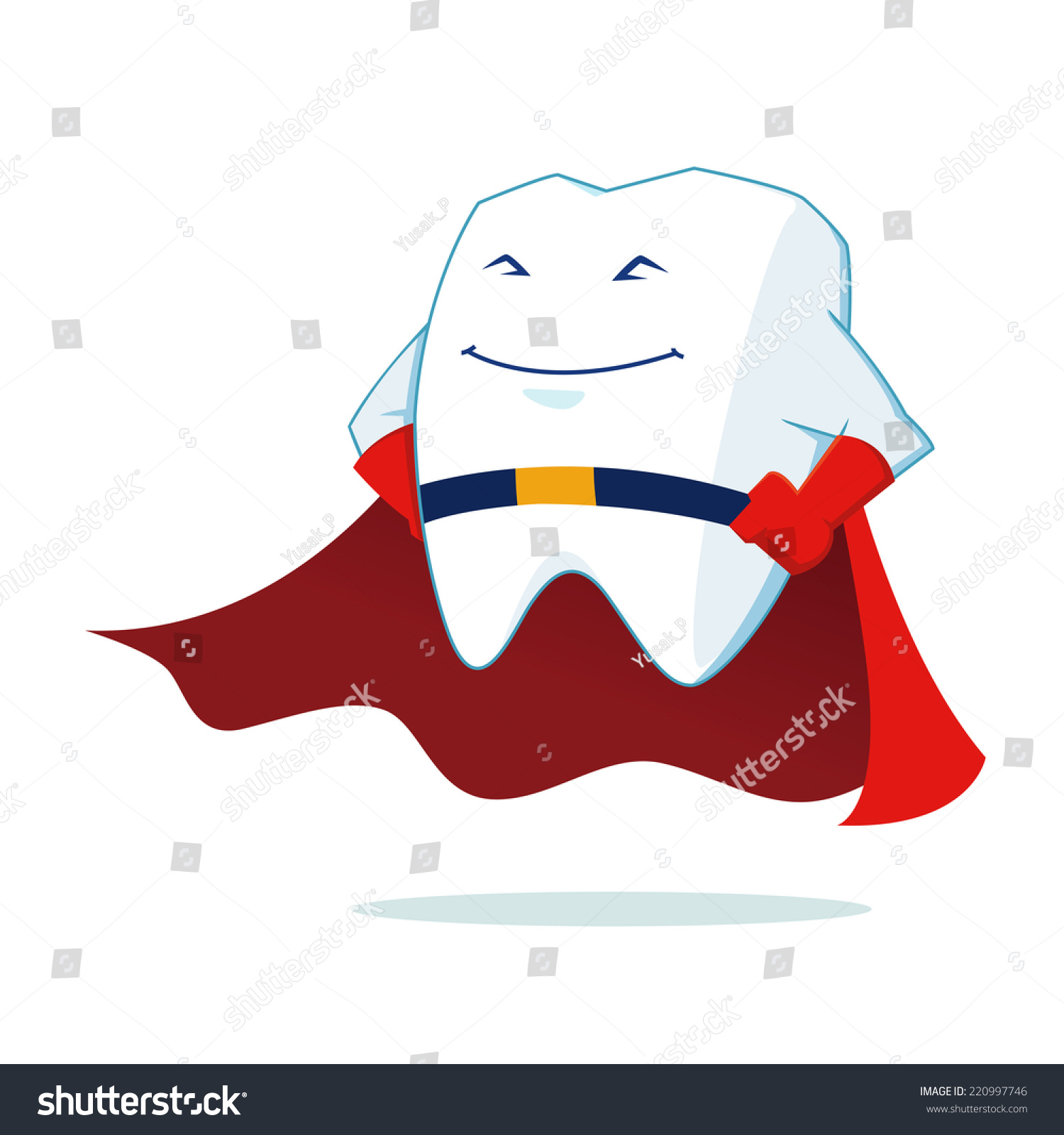 Super Hero Tooth Mascot Stock Vector (Royalty Free) 220997746