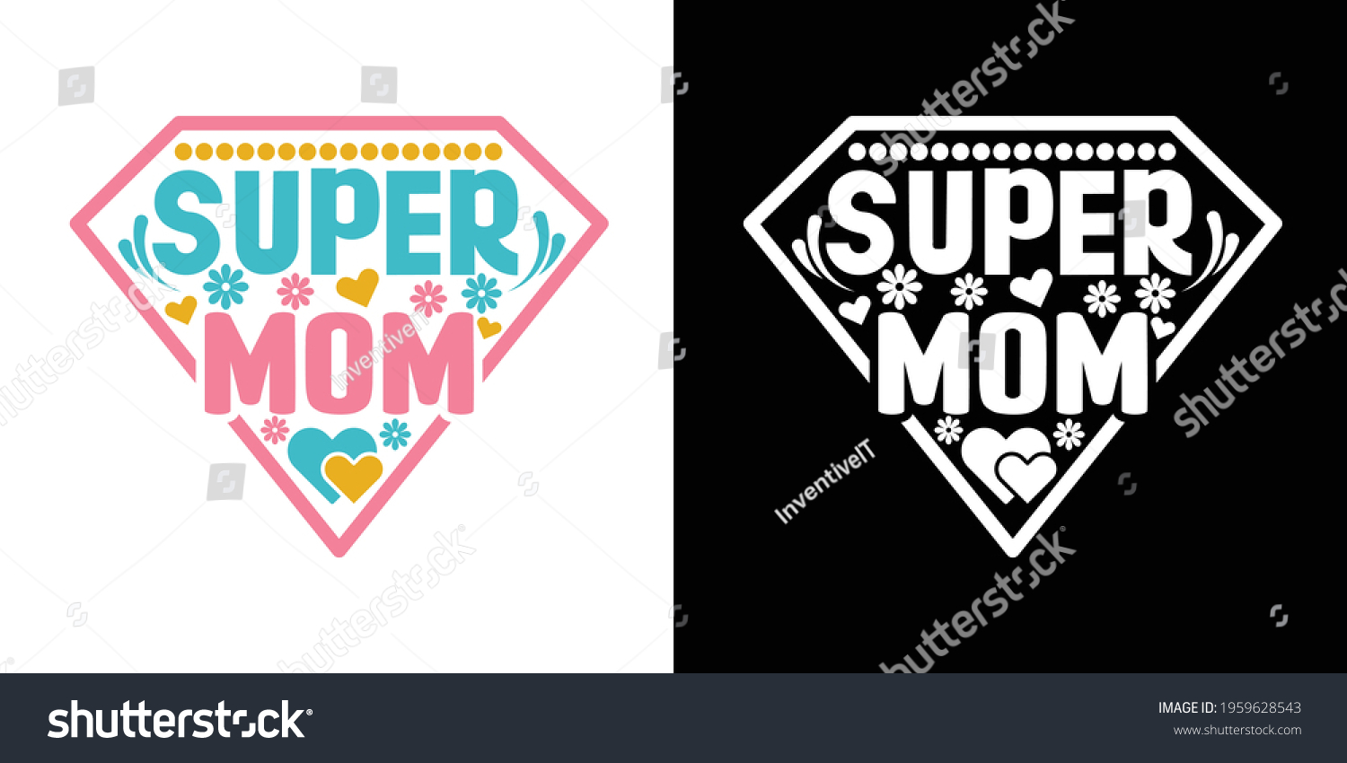 Super Mom Printable Vector Illustration Stock Vector (Royalty Free ...