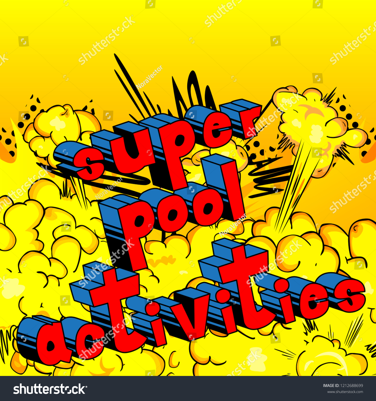 Super Pool Activities Vector Illustrated Comic Stock Vector (Royalty ...