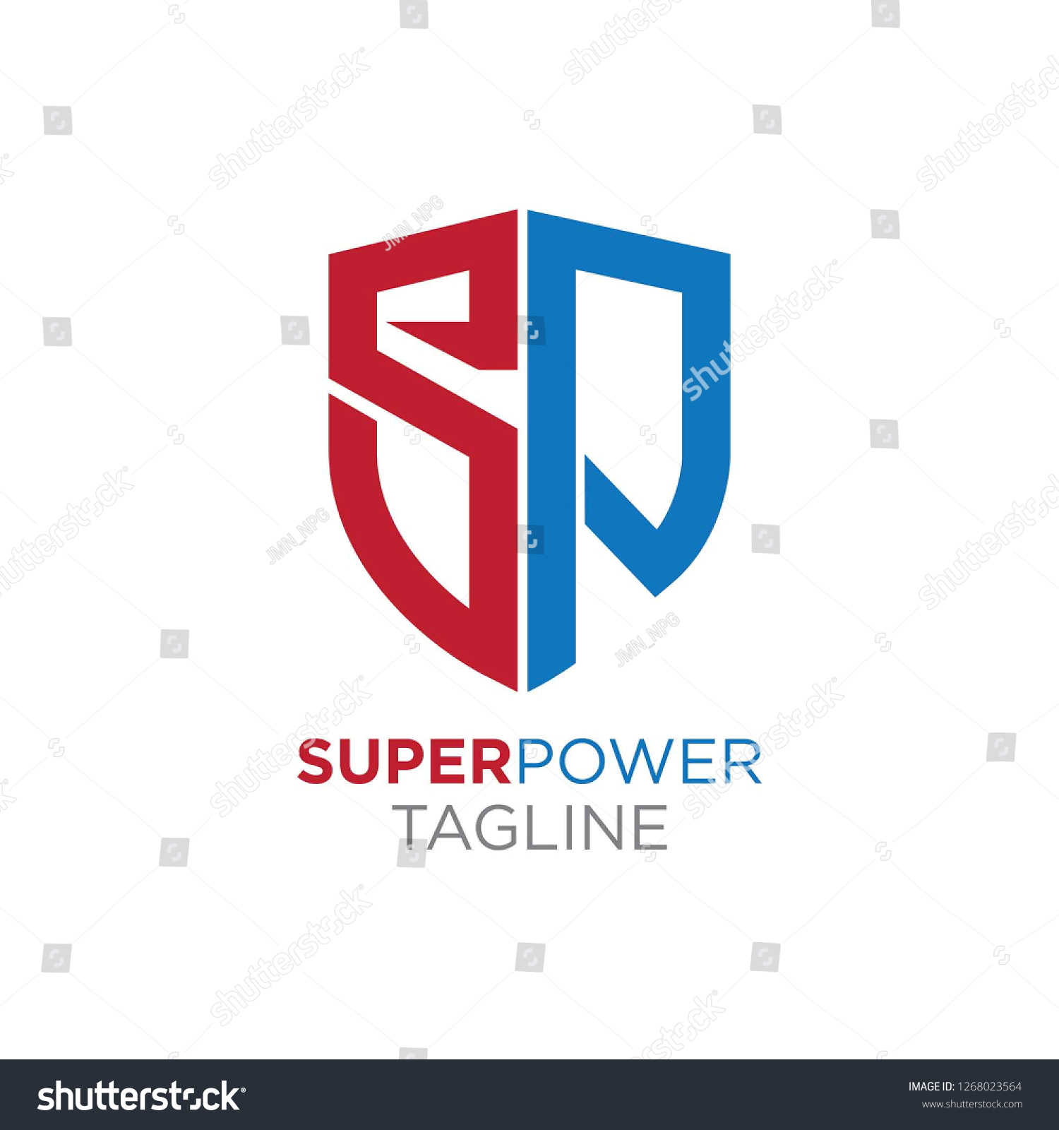 Super Power Shield Logo Stock Vector (Royalty Free) 1268023564 ...
