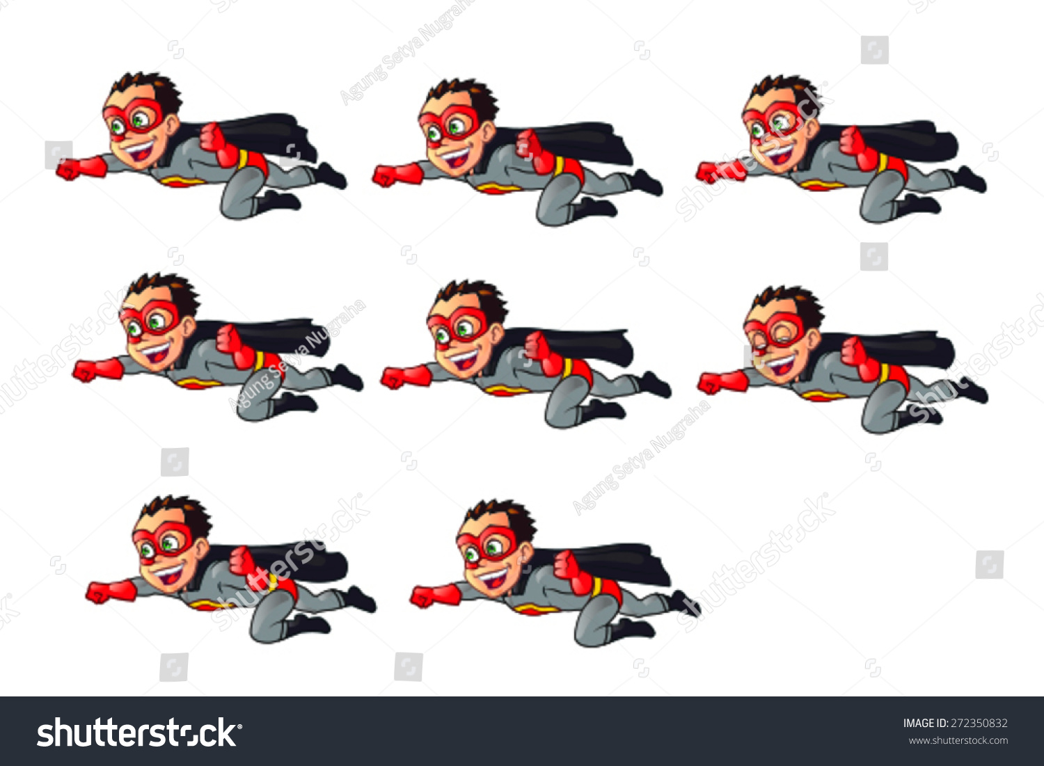 Superhero Boy Flying Sprite Stock Vector Illustration 272350832 ...