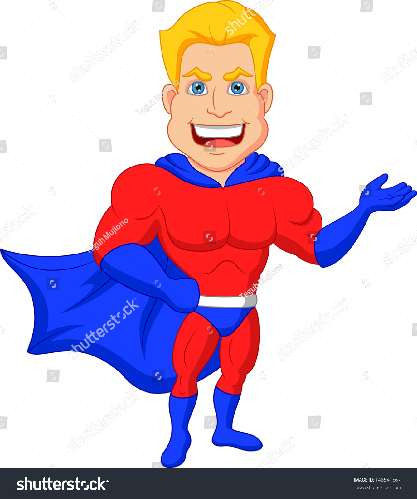 Superhero Cartoon Presenting Stock Vector (Royalty Free) 148541567 ...