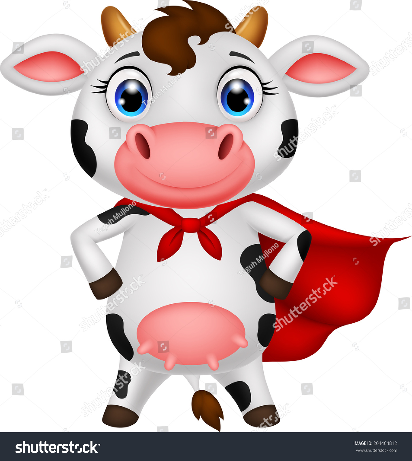 Superhero Cow Cartoon Posing Stock Vector (Royalty Free) 204464812
