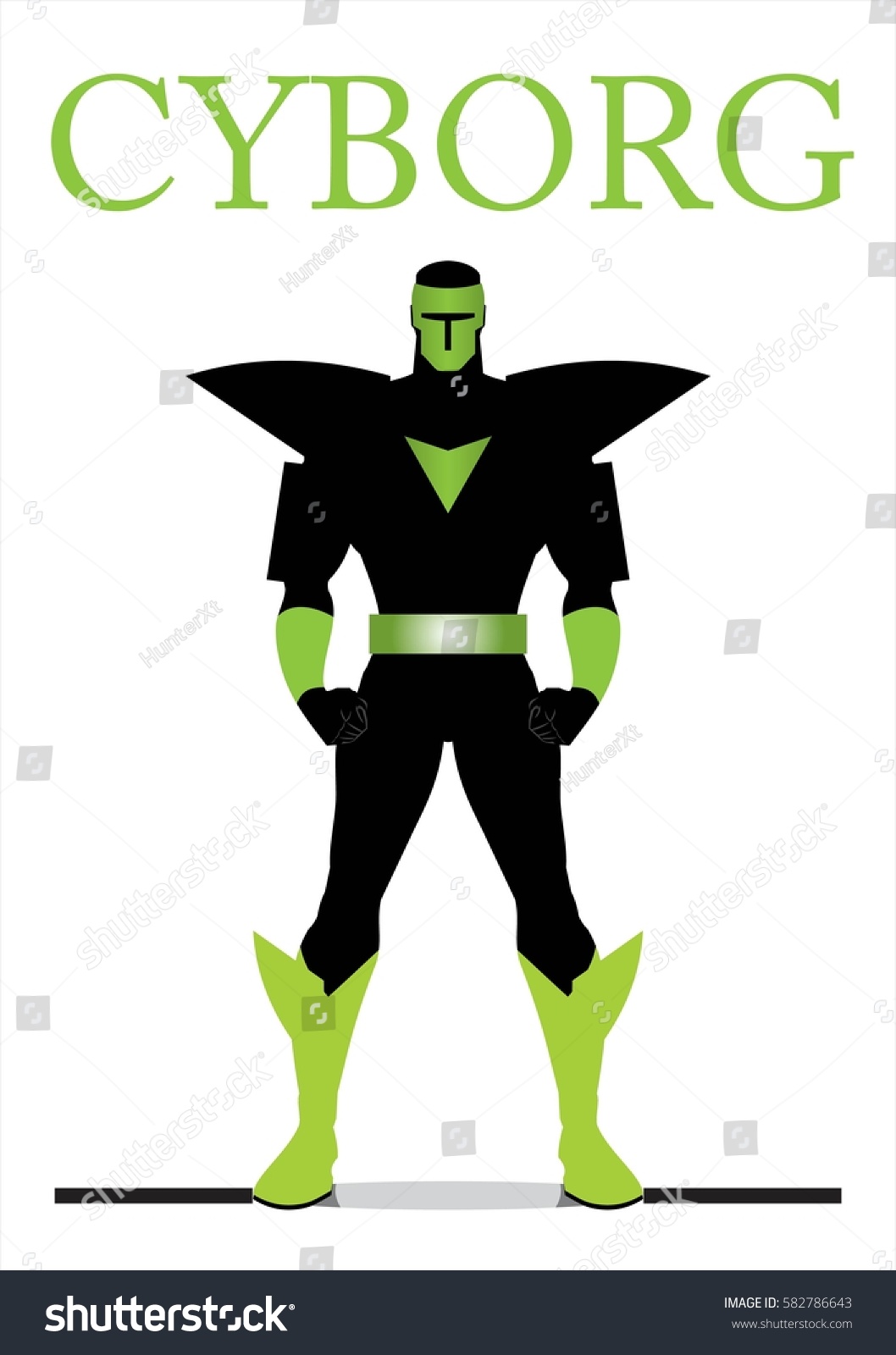 Superhero Cyborg Villain Stock Vector (Royalty Free) 582786643 ...