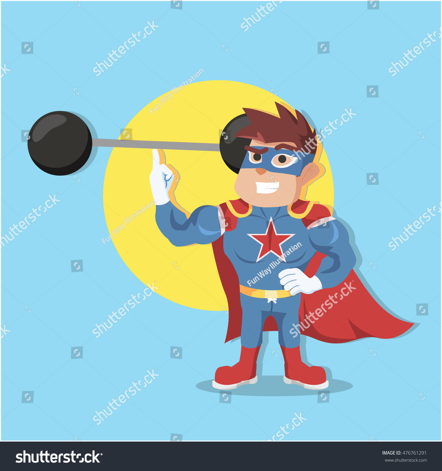Superhero Easyly Lifting Weight Stock Vector (Royalty Free) 476761291