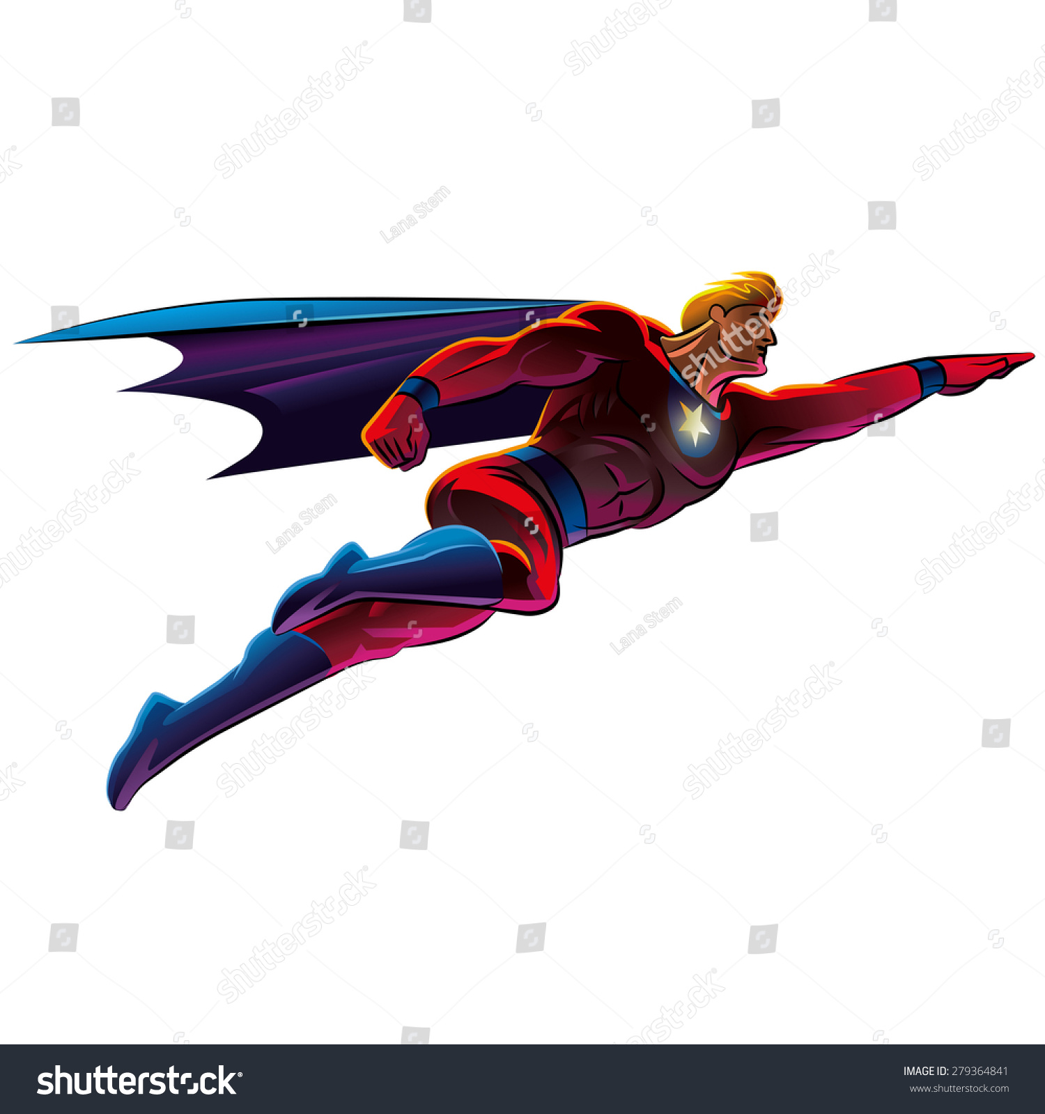 Superhero Flying Vector Illustration Isolated Background: Vector có sẵn (miễn phí bản quyền ...