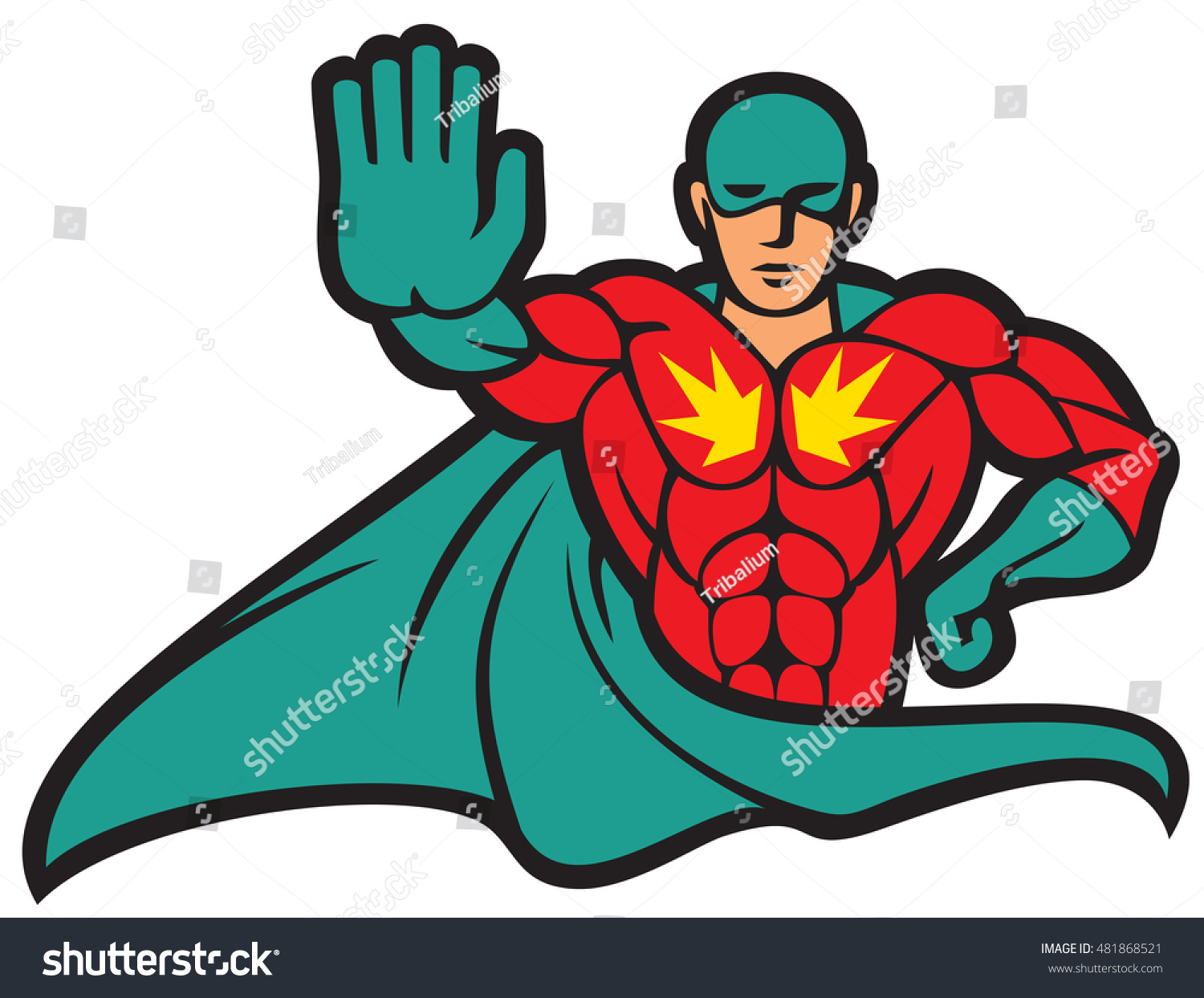 Superhero Gesturing Stop Sign Vector Illustration Stock Vector (Royalty ...