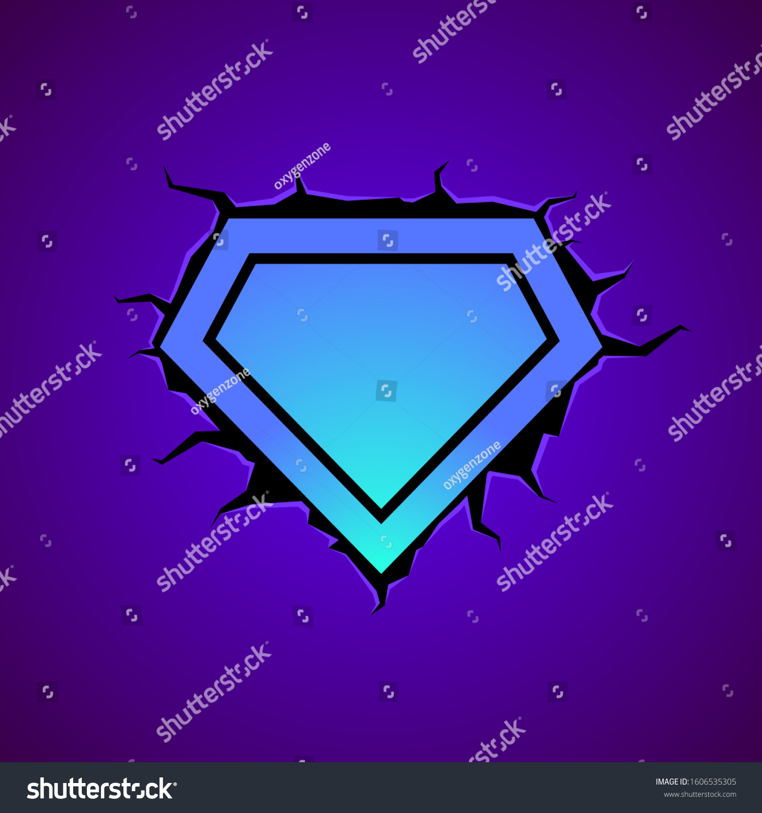 Superhero Logo Template Destroyed Wall Vector Stock Vector (Royalty ...
