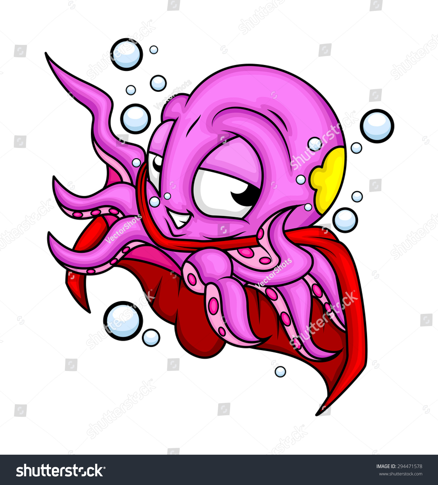 Superhero Octopus Character Stock Vector (Royalty Free) 294471578 ...