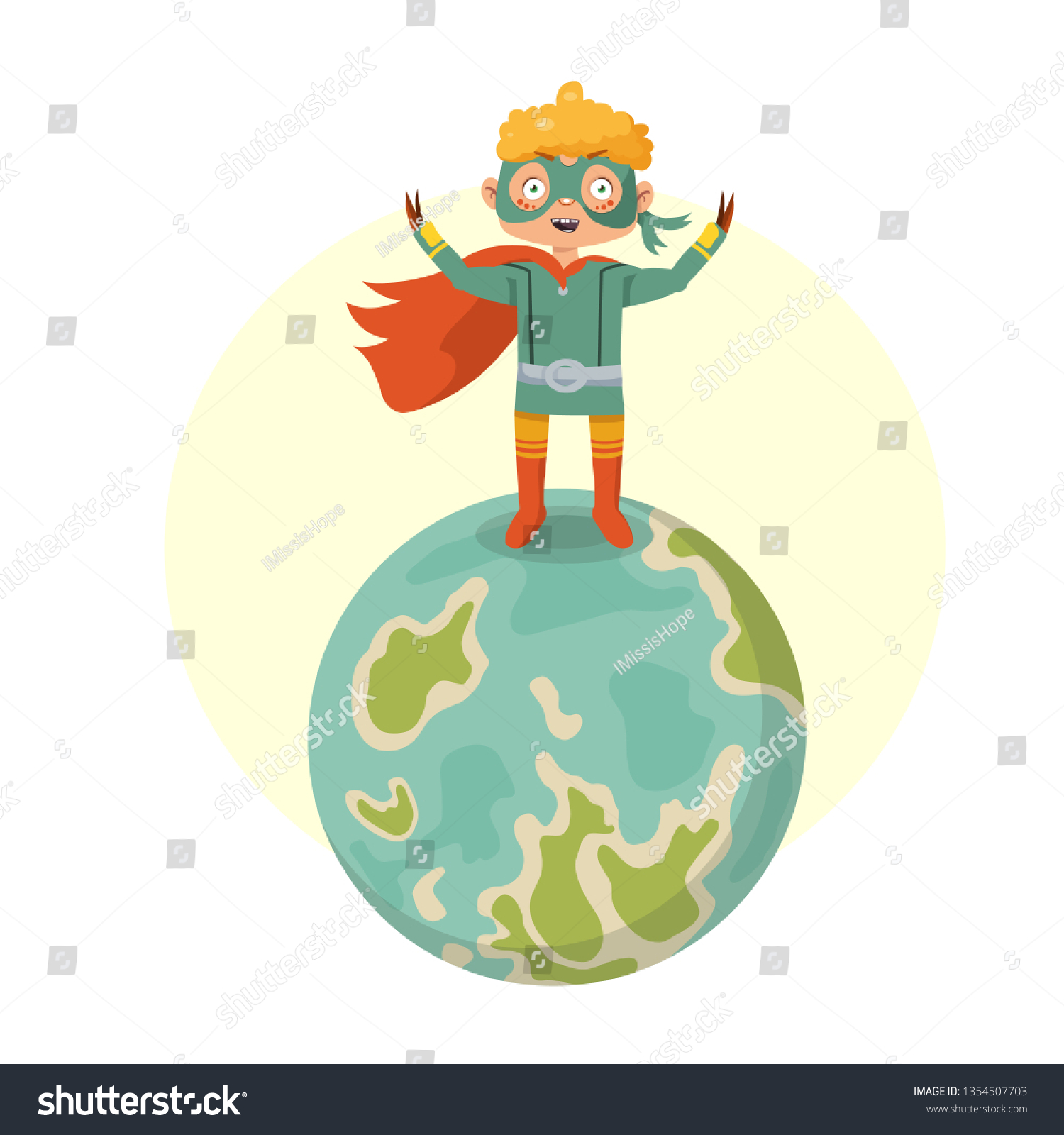Superhero Planet Earth Stock Vector (Royalty Free) 1354507703 ...