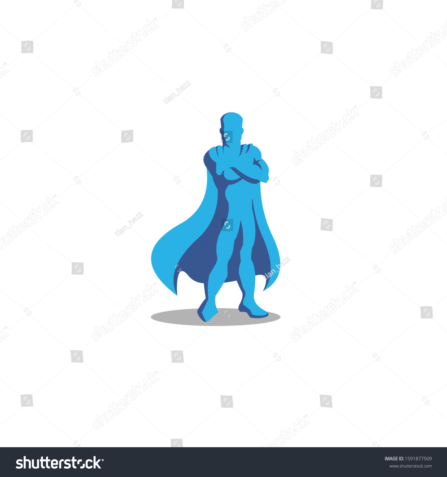 Superhero Pose No Face Stock Vector (Royalty Free) 1591877509