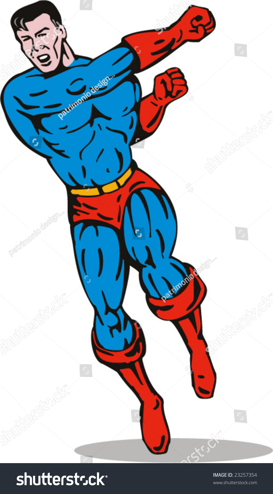 Superhero Punching Stock Vector (Royalty Free) 23257354