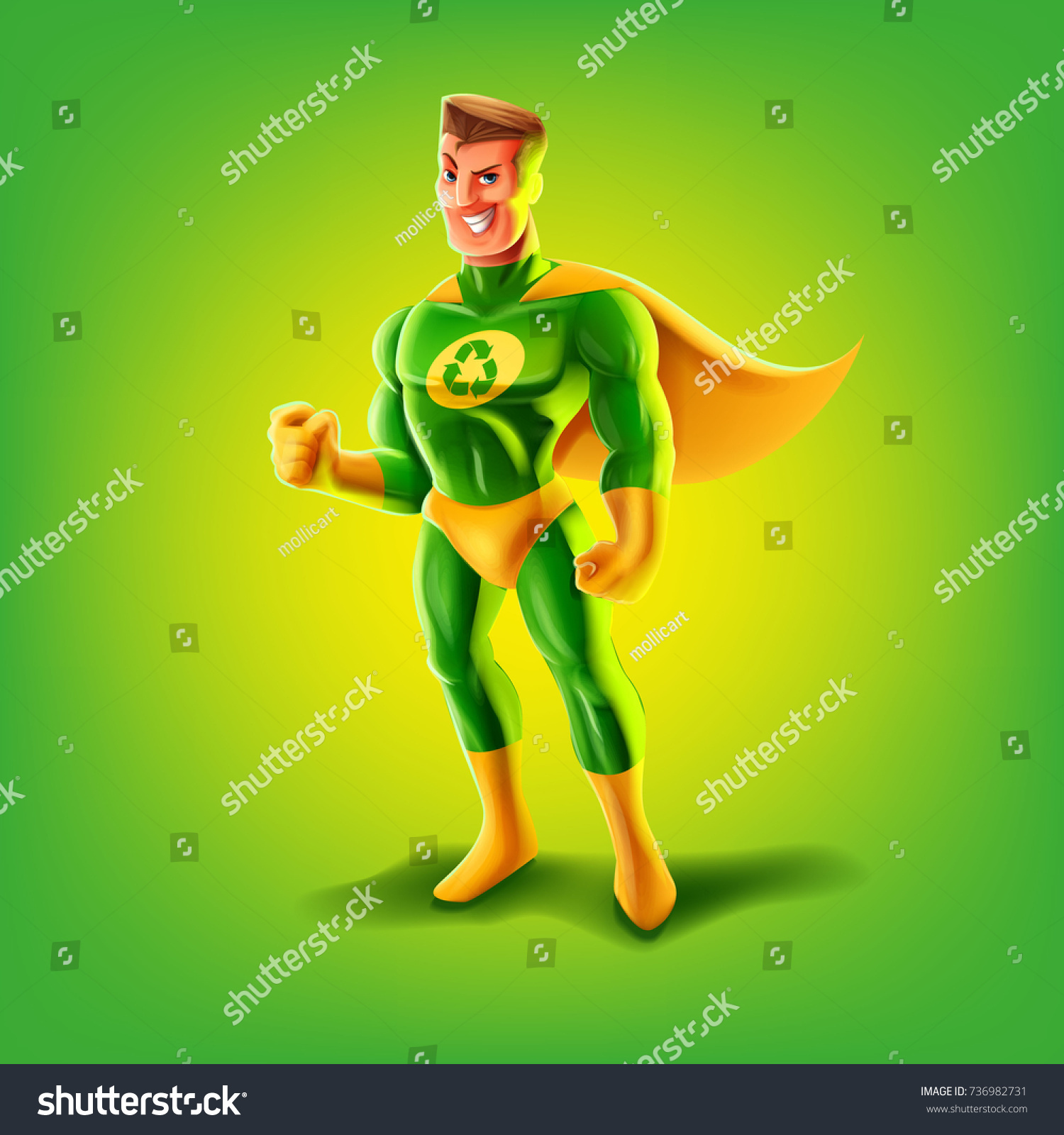 Superhero Recycle Stock Vector (Royalty Free) 736982731 | Shutterstock