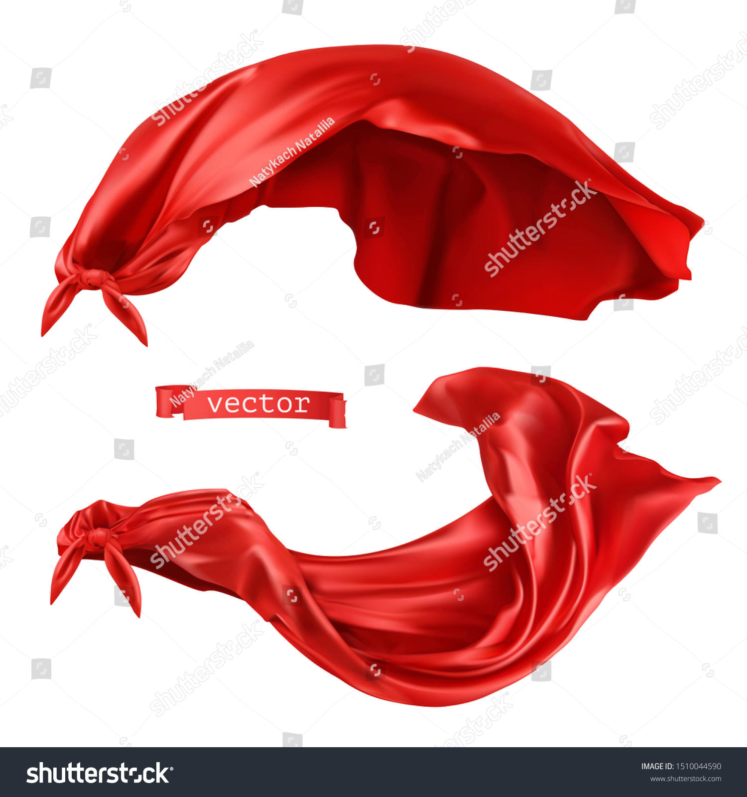 Superhero Red Cape 3d Realistic Vector Stock Vector (Royalty Free ...