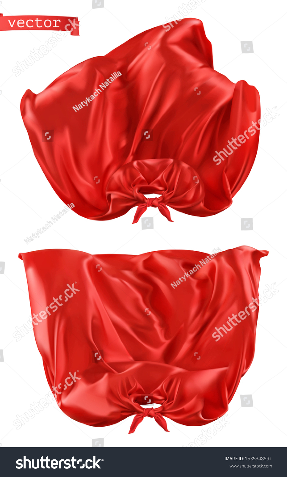 Superhero Red Cape Front View 3d: เวกเตอร์สต็อก (ปลอดค่าลิขสิทธิ์ ...