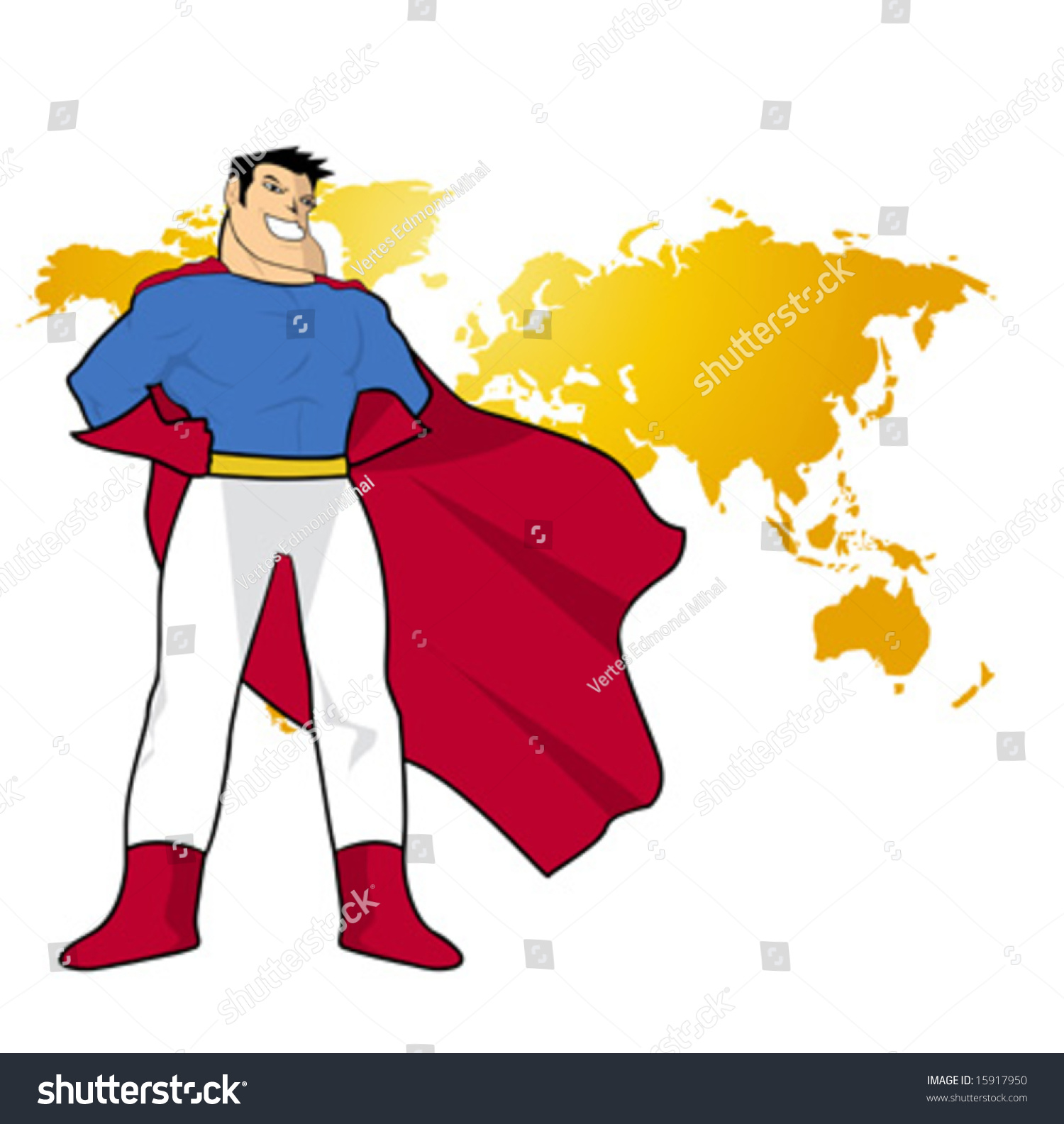 Superhero World Map Vector Illustration Stock Vector (Royalty Free ...