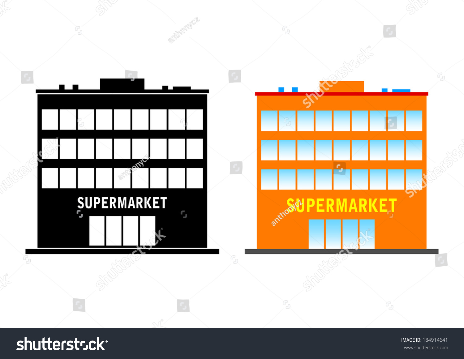 Supermarket Icon Stock Vector (Royalty Free) 184914641 | Shutterstock