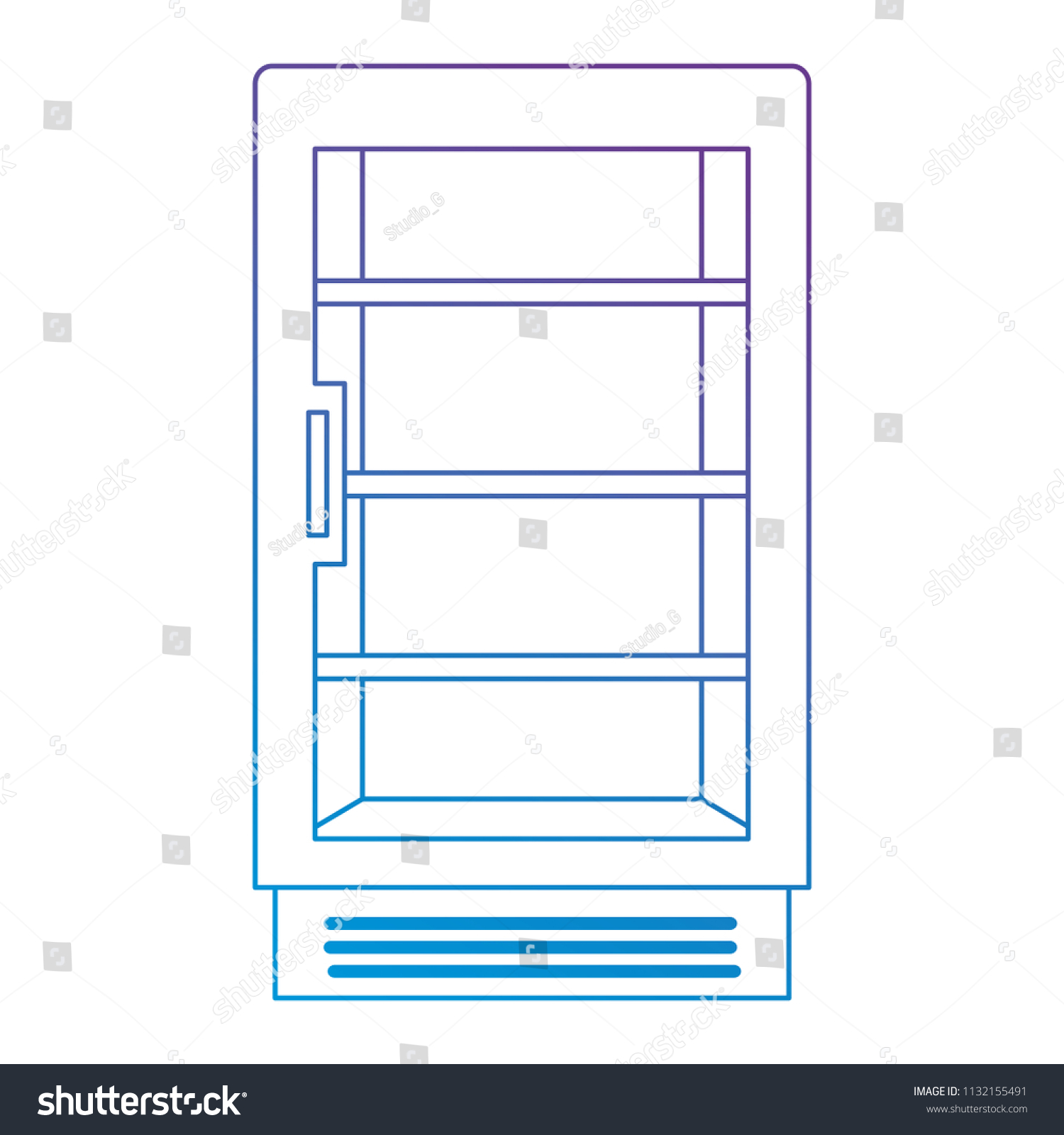 Supermarket Refrigerator Empty Icon Stock Vector (Royalty Free) 1132155491