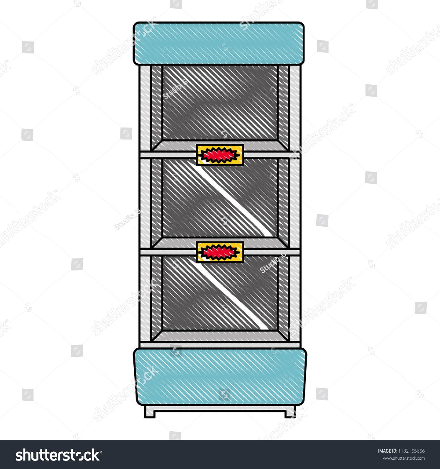 Supermarket Refrigerator Empty Icon Stock Vector (Royalty Free ...