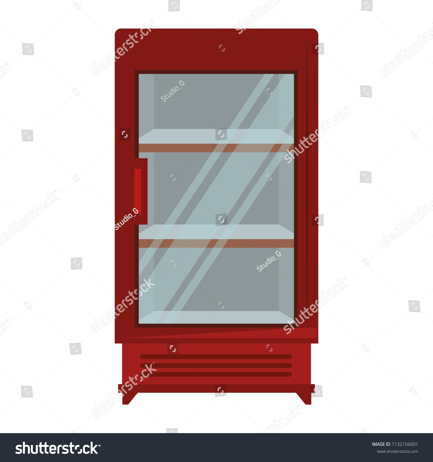 Supermarket Refrigerator Empty Icon Stock Vector (Royalty Free) 1132156601