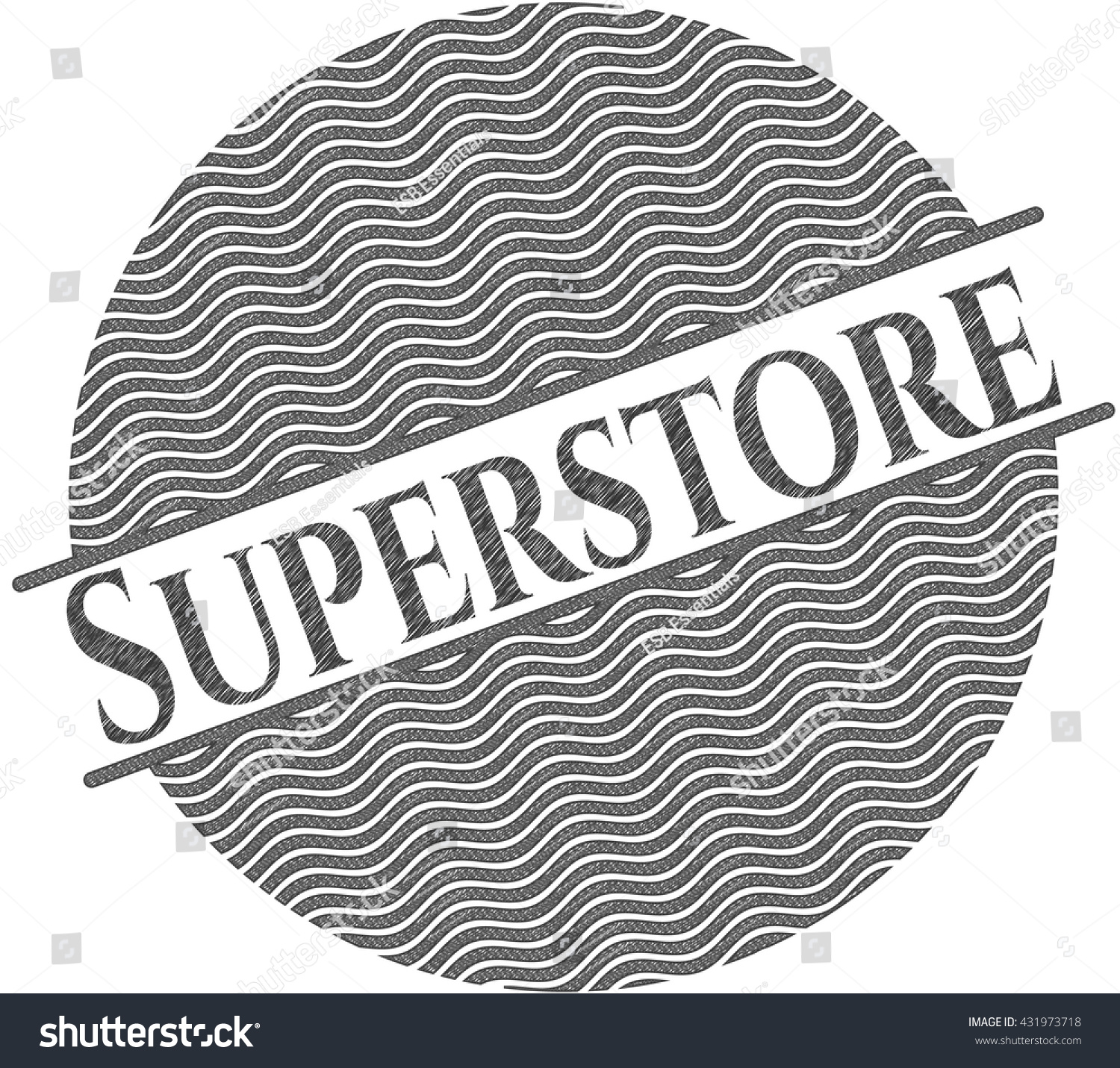 Superstore Emblem Pencil Effect Stock Vector (Royalty Free) 431973718 ...