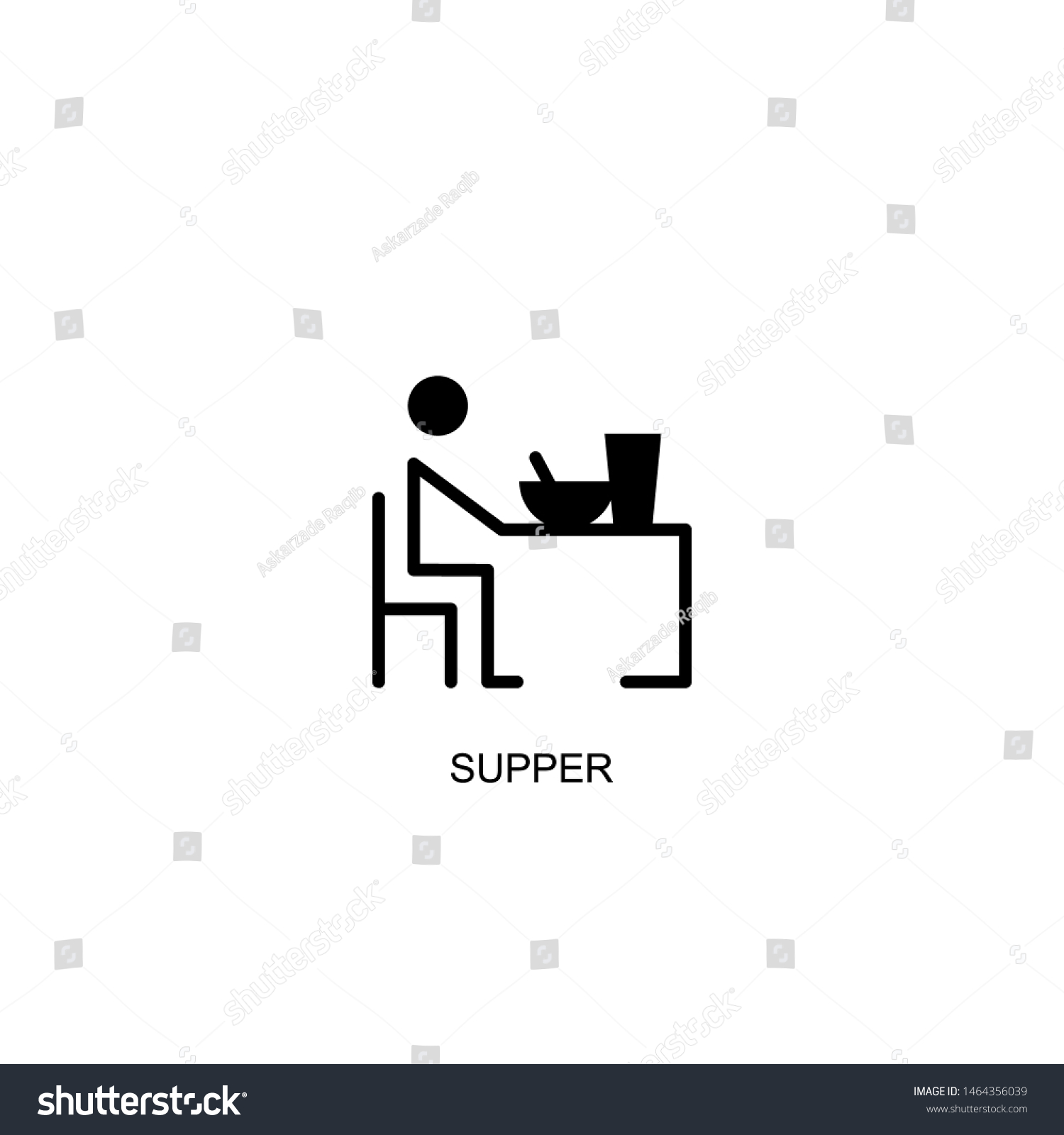 Supper Icon Vector Black Design Stock Vector (Royalty Free) 1464356039 ...