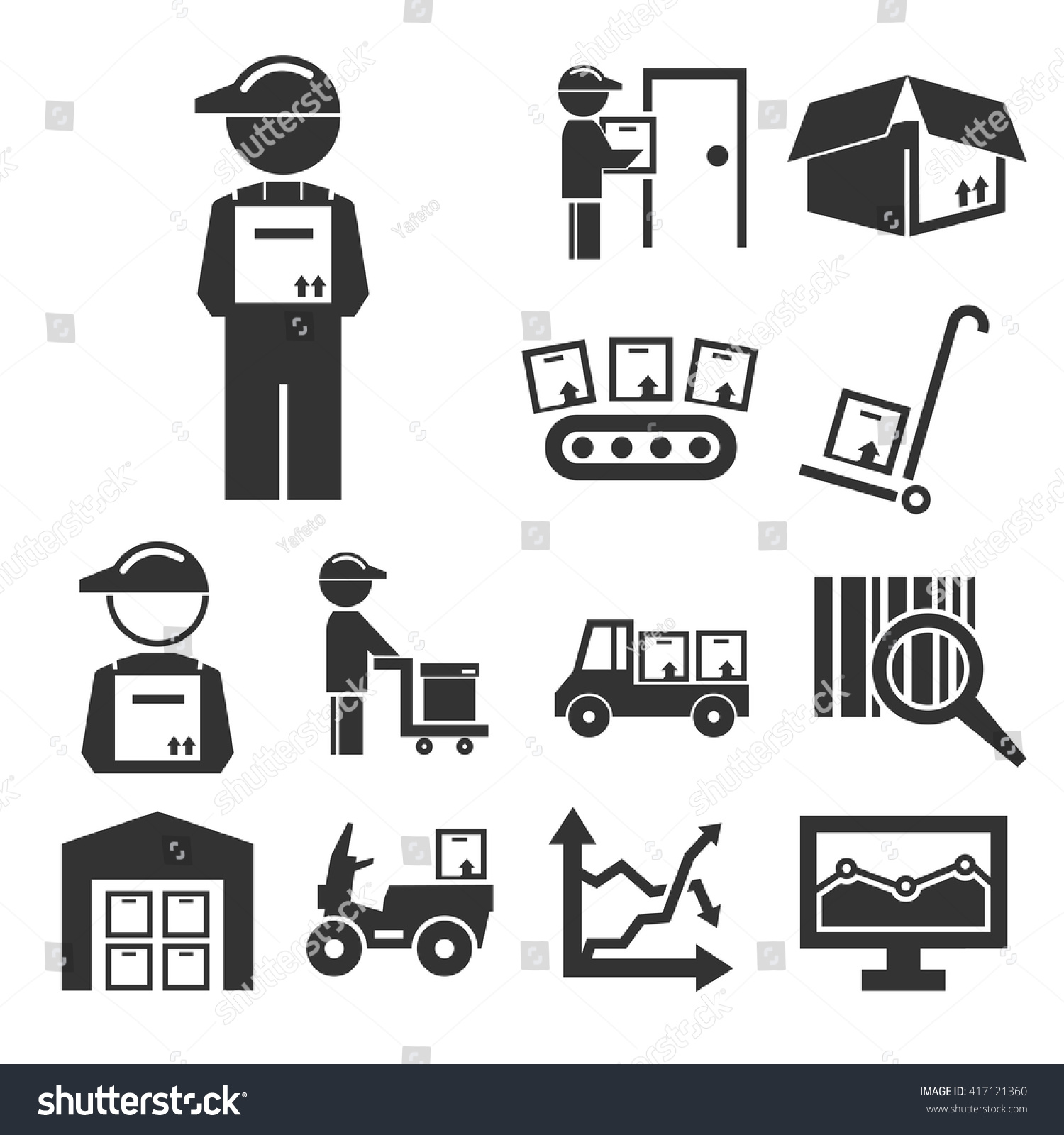 Supply Chain Icon Set Stock Vector (Royalty Free) 417121360