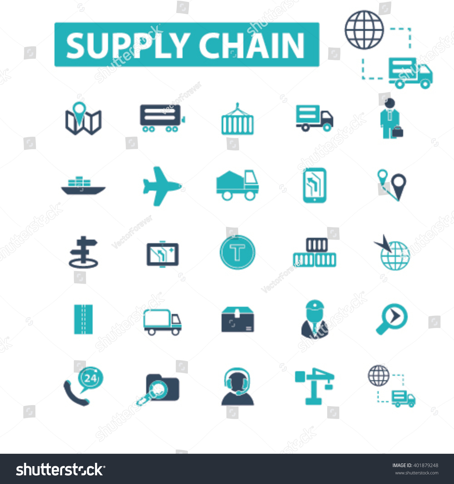 Supply Chain Icons Stock Vector (Royalty Free) 401879248