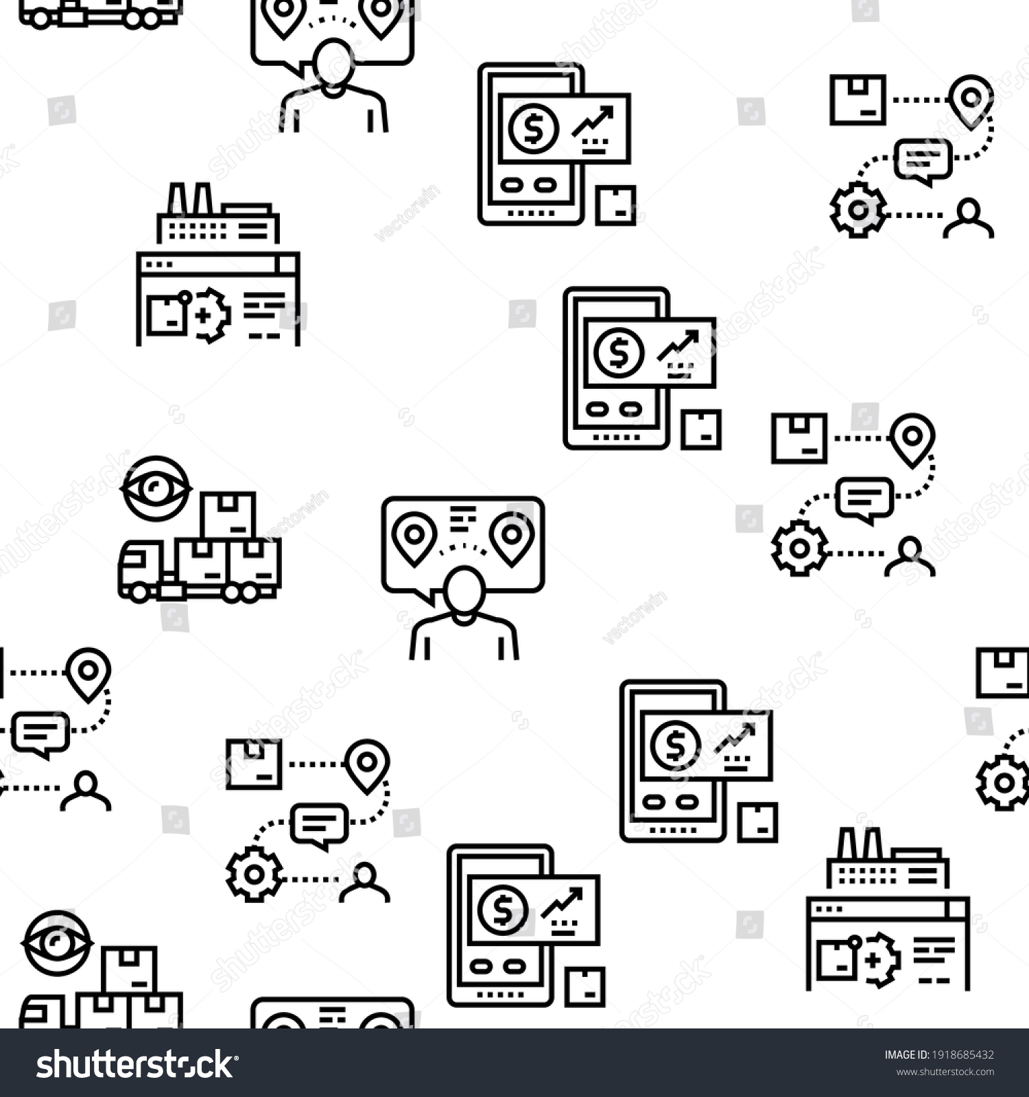 Supply Chain Management System Vector Seamless Stock Vector (Royalty ...