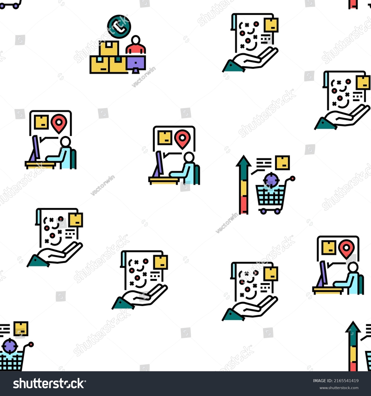 Supply Chain Management System Vector Seamless Stock Vector (Royalty ...