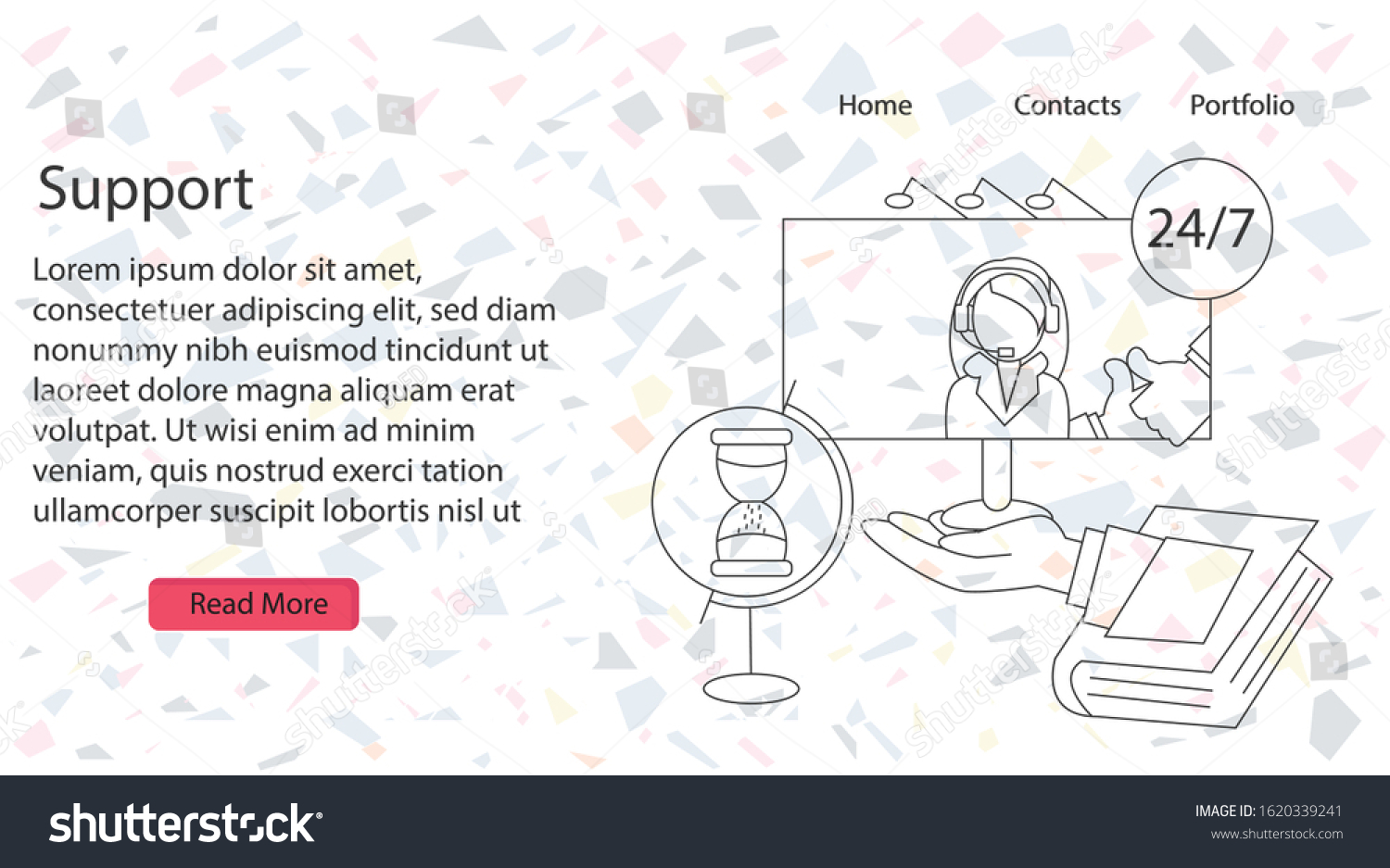 Support Concept Creative Idea Design Flat: vector de stock (libre de ...