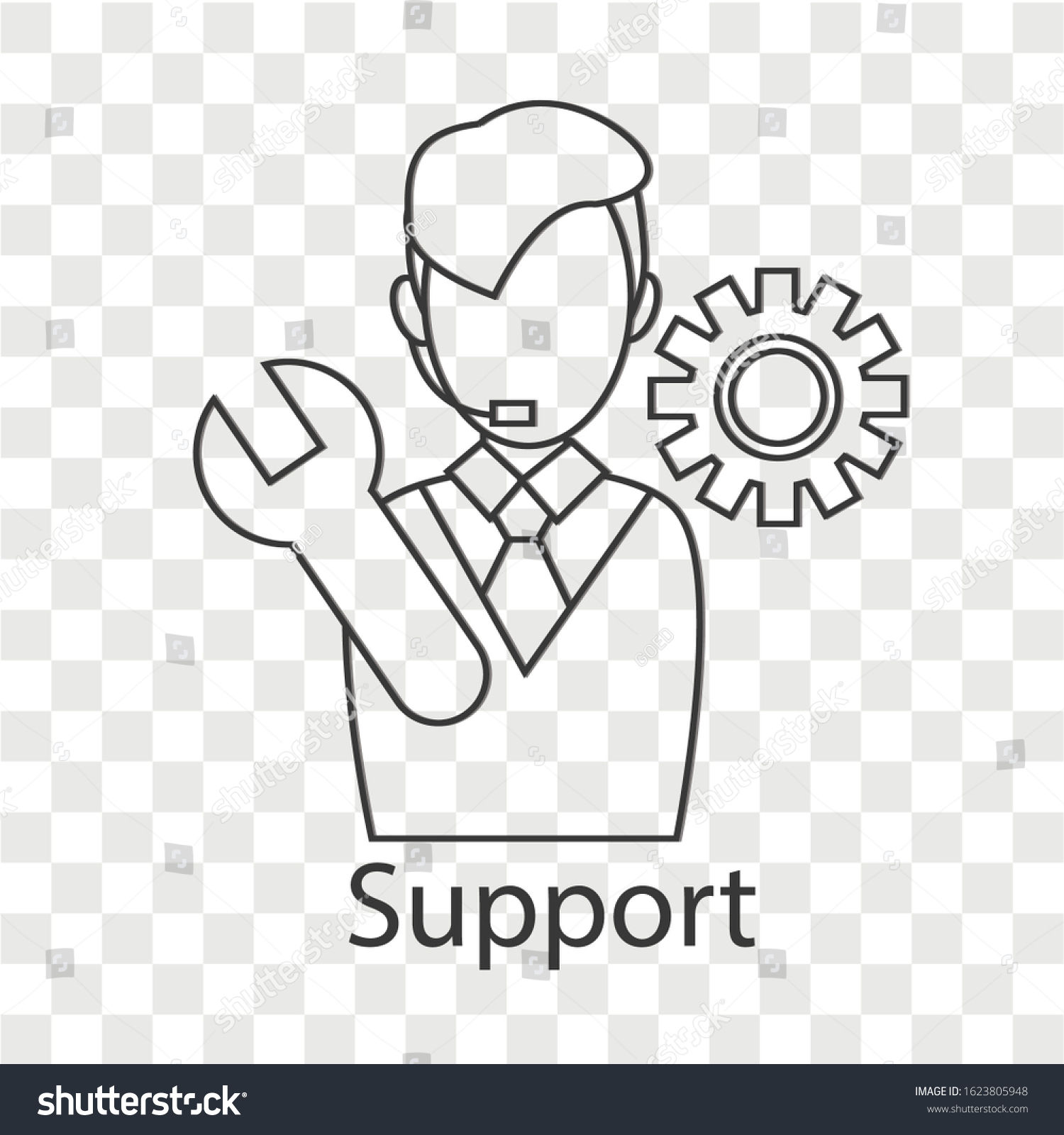 Support Concept On Transparency Background Creative Stock Vector ...