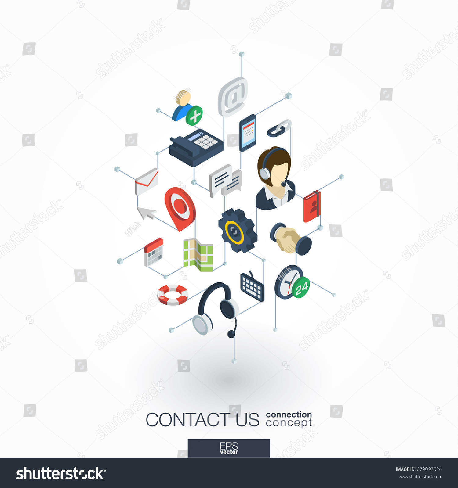Support Integrated 3d Web Icons Digital Stock Vector (Royalty Free ...