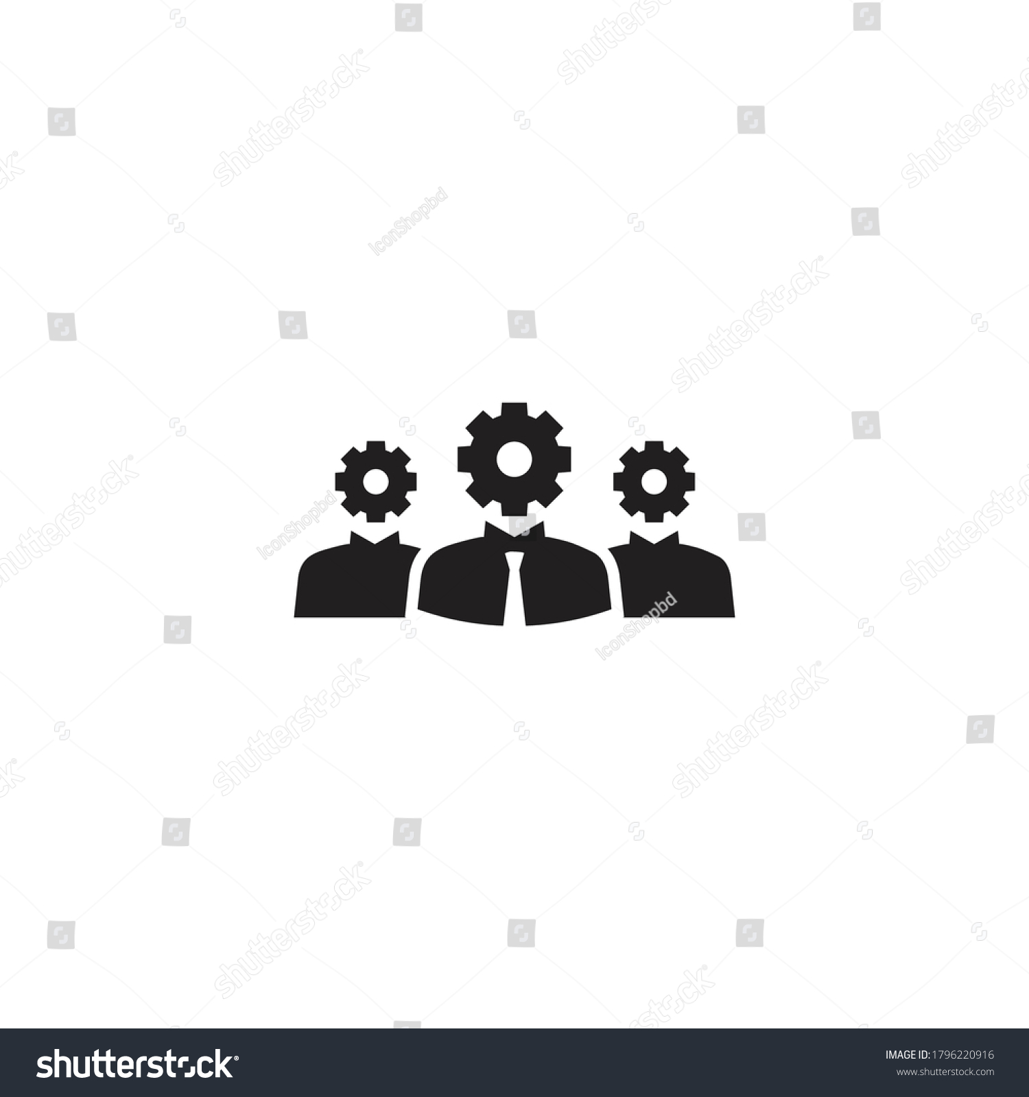Support Team Icon Black Vector Illustration Stock Vector (Royalty Free ...
