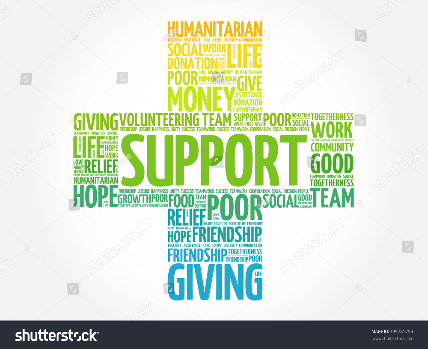 Support Word Cloud Collage Cross Concept Stock Vector (Royalty Free ...