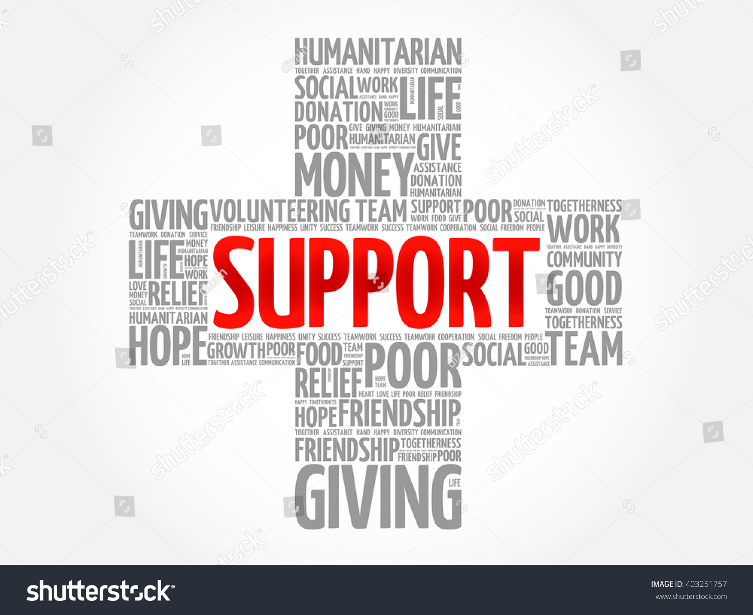 Support Word Cloud Collage Cross Concept Stock Vector (Royalty Free ...