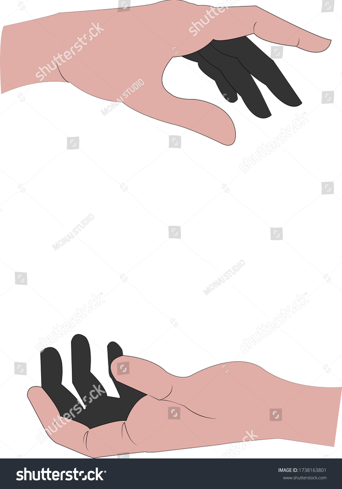 Supporting Hands White Background Illustration Vector Stock Vector ...