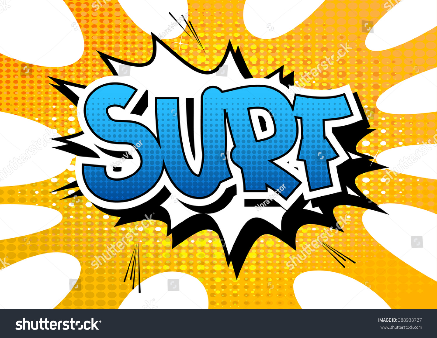 Surf Comic Book Style Word: vector de stock (libre de regalías ...