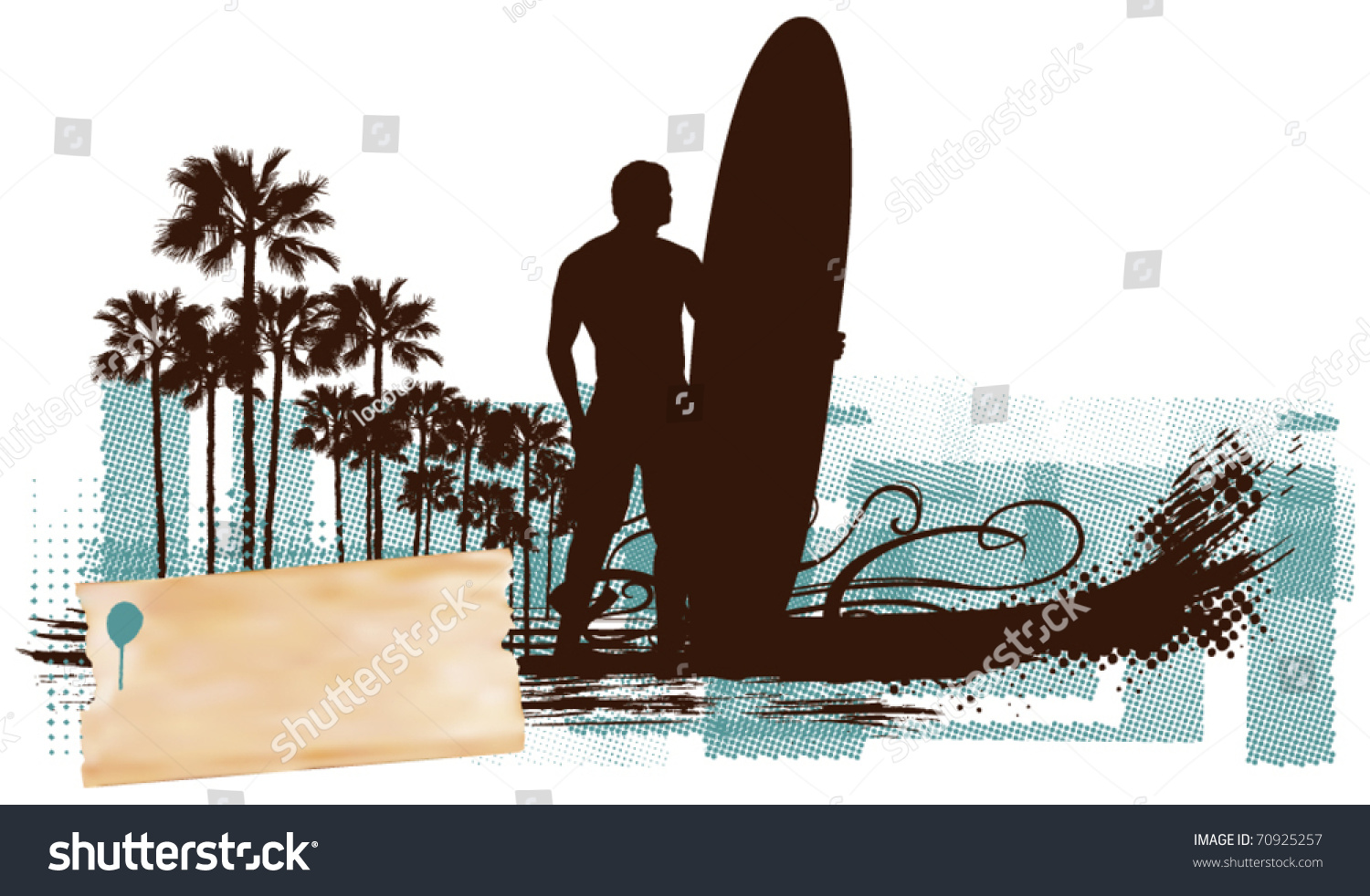 Surf Horizontal Banner Surfer Table Waves Stock Vector (Royalty Free ...