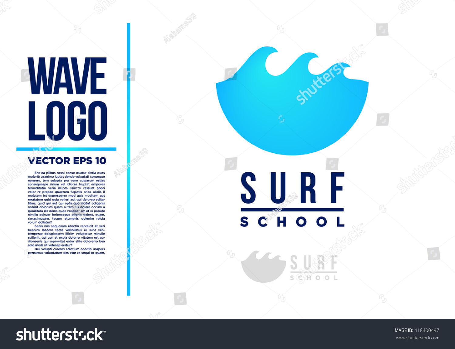Surf Logo Wave Vector Illustration Blue Stock Vector (Royalty Free ...