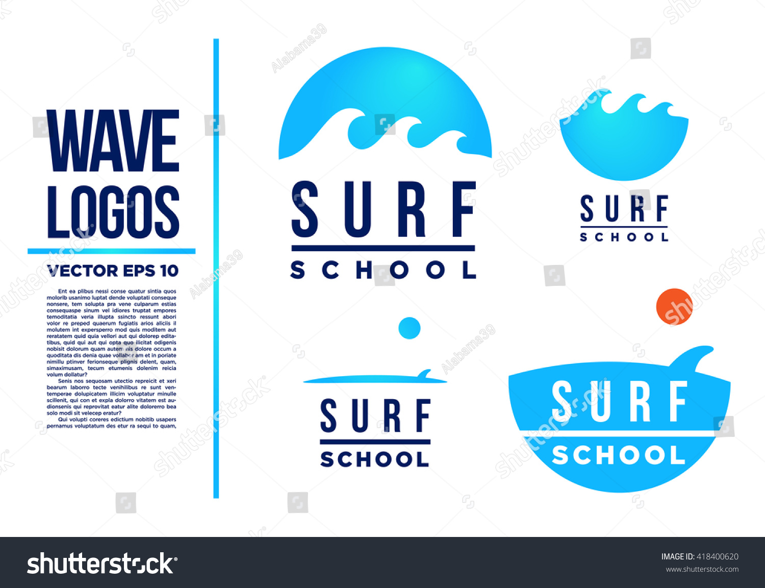 Surf Logo Wave Vector Illustration Blue Stock Vector (Royalty Free ...