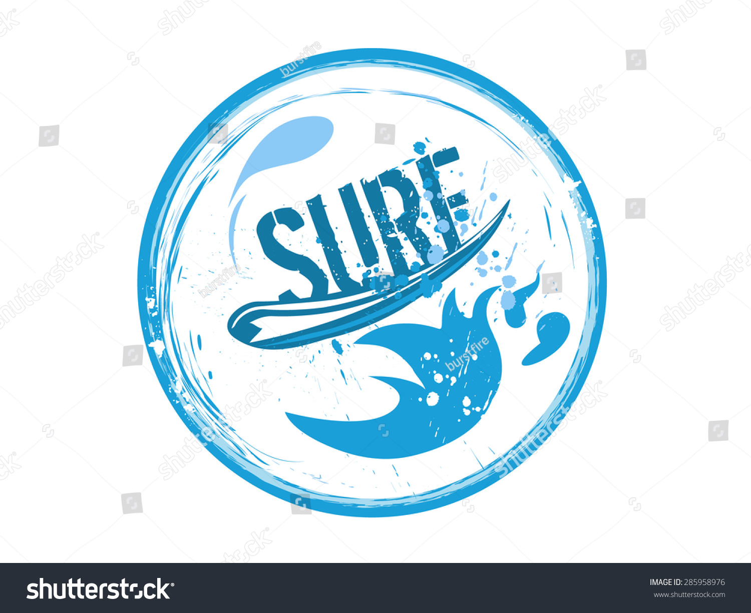 Surf Stamp Vector Grunge Design Textures Stock Vector (Royalty Free ...