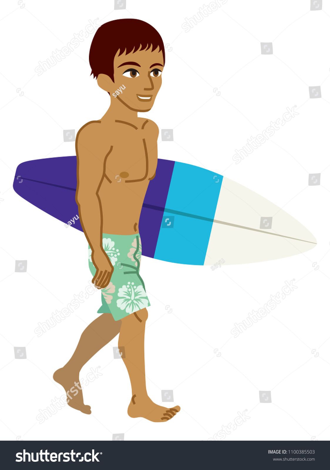 Surfer Boy Vector Clip Art: vector de stock (libre de regalías ...