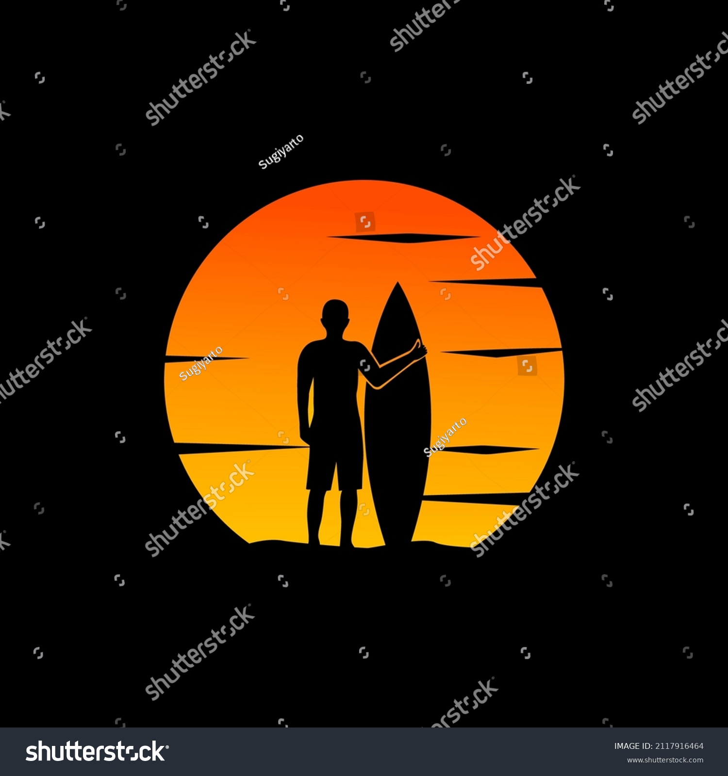 Surfers Logo Design Vector Illustration Stock Vector (Royalty Free ...