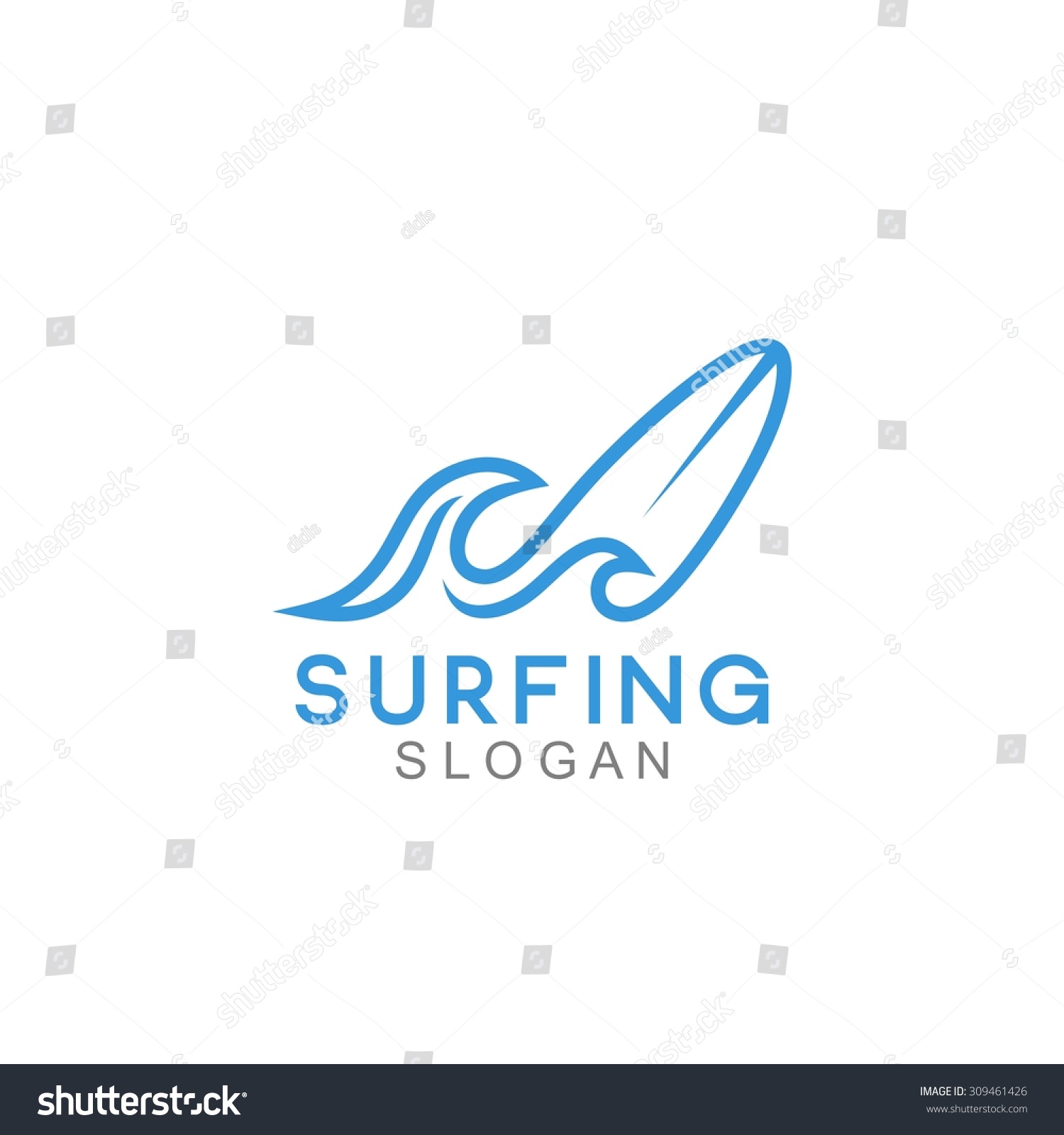 Surfing Logo Template Stock Vector 309461426 - Shutterstock