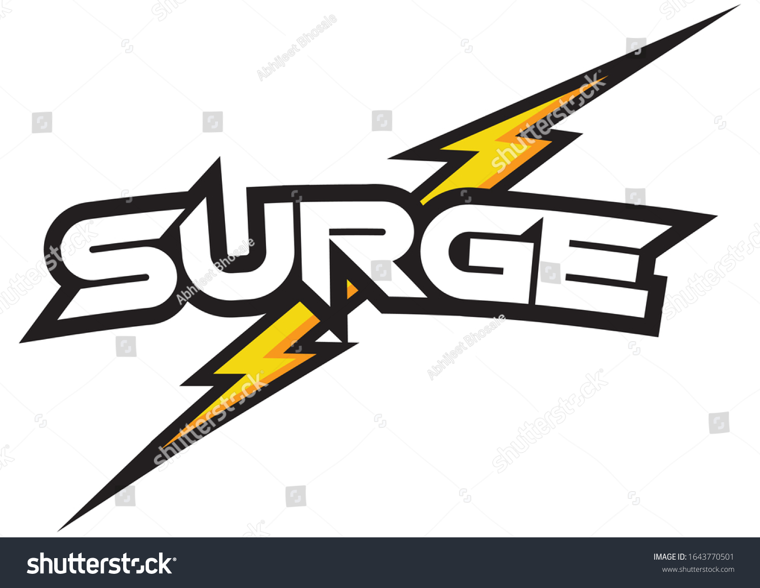 Surge Text Vector Logo Template Lightning Stock Vector (Royalty Free ...